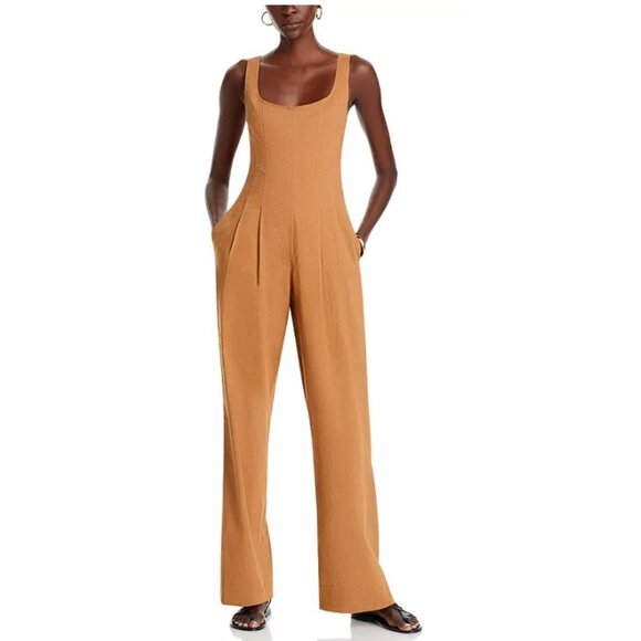 A.L.C. | Pants & Jumpsuits | Alc Isabel Wide Leg Stretch Linen Jumpsuit ...